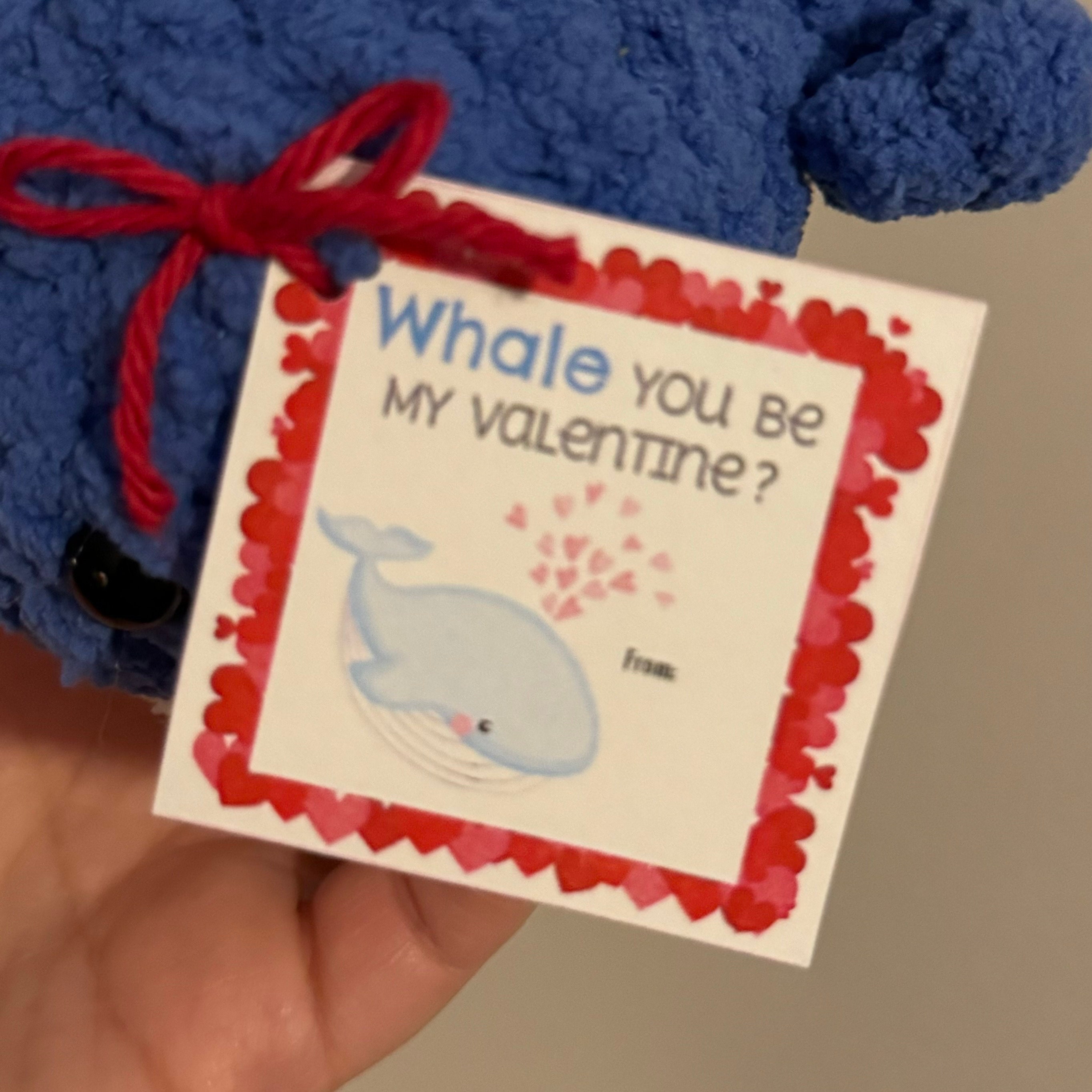 Crochet Whale Valentine Gift for Kids Whale You Be My Valentine ...
