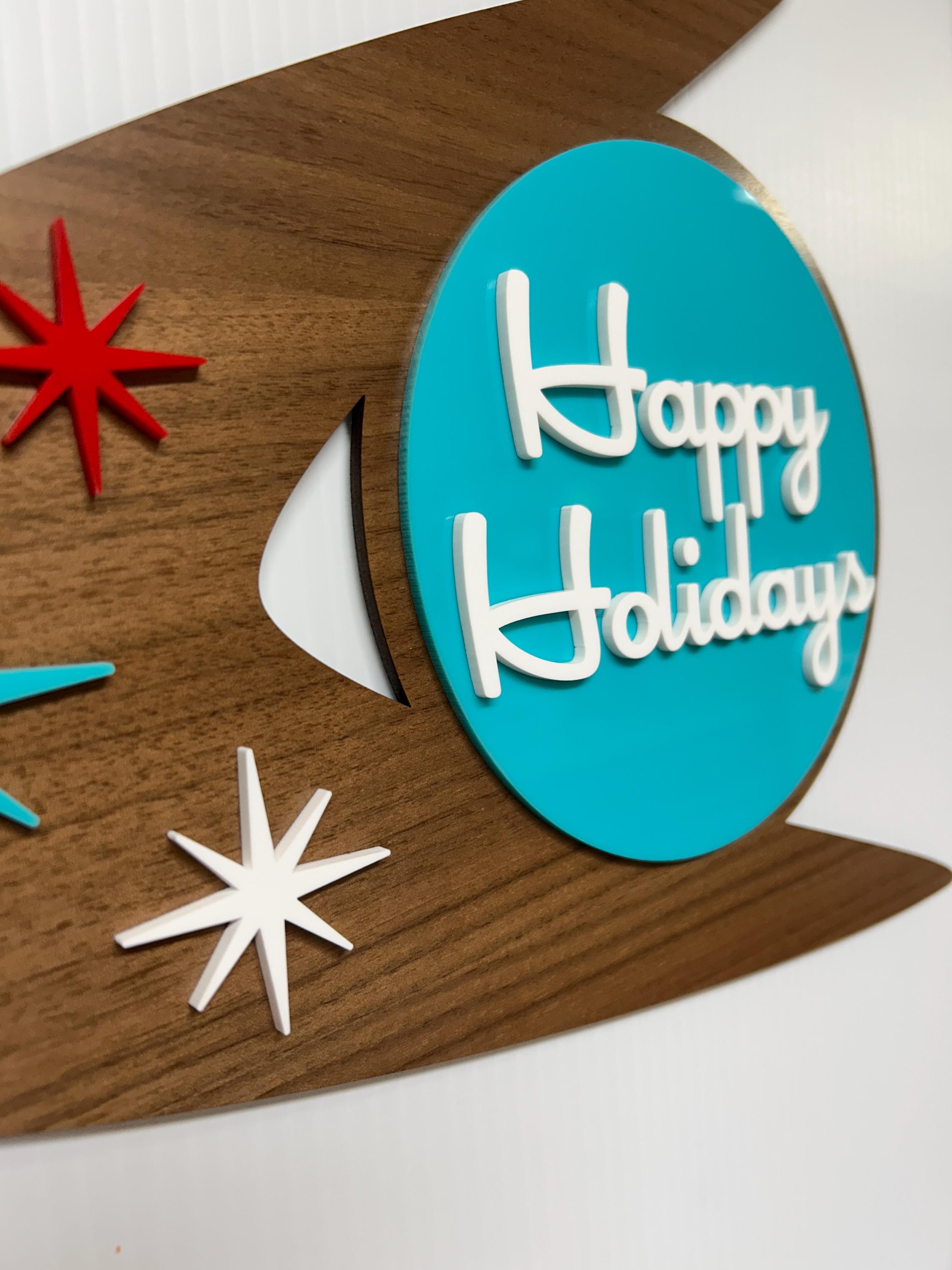 Mid-century Modern Holiday Sign, Mcm Christmas Decor, Holiday Decor ...