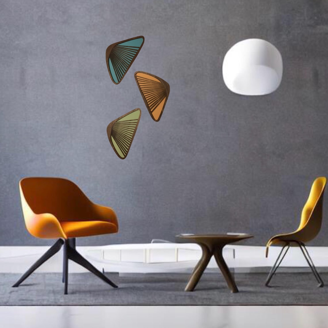 MCM Abstract Shells Wall Art, Mid-century Modern, Mcm Decor, Abstract ...