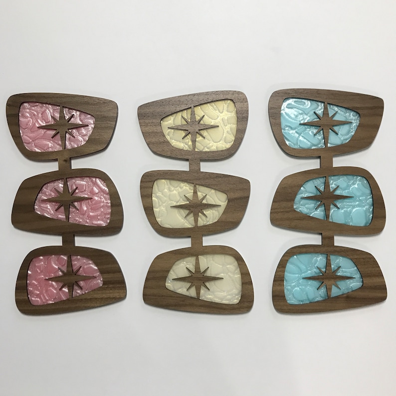 MCM Inspired 3 Piece Retro Look Wall Art - Etsy