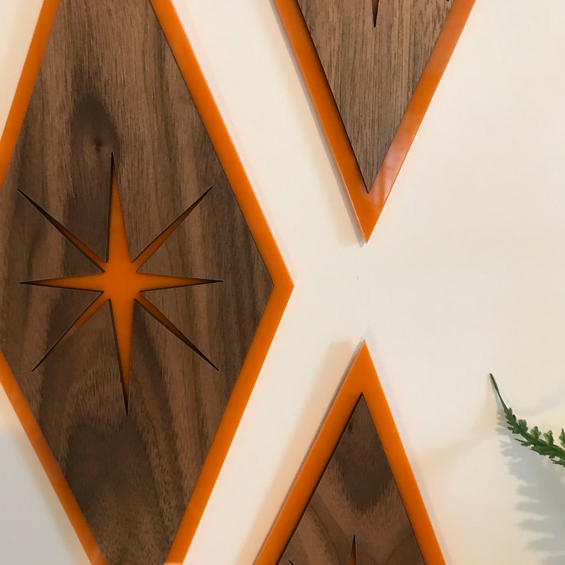 MCM Diamonds Wall Decor Set (orange), Mid-century Modern, MCM, Mid ...