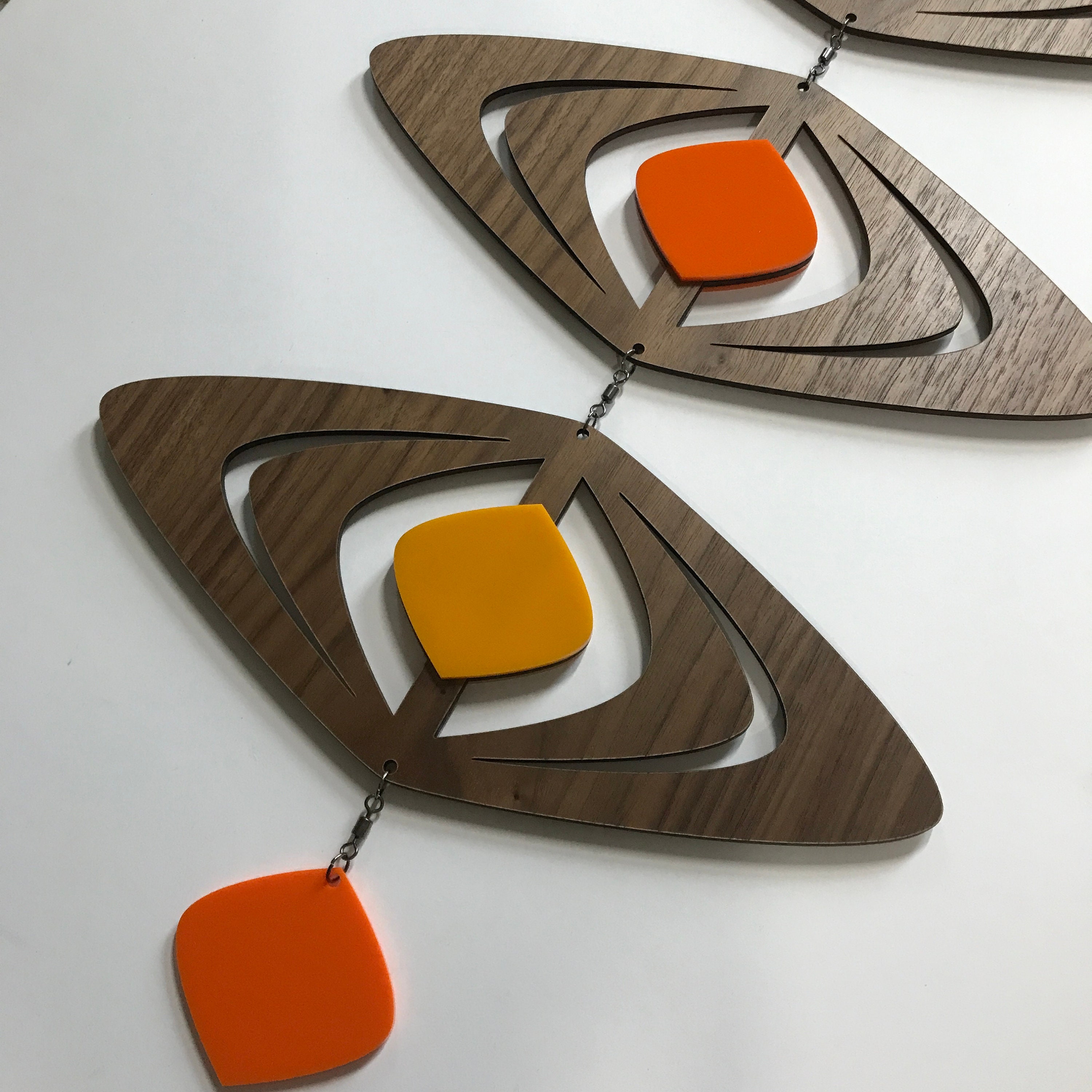 MCM Lanterns Mobile Walnut or Mahogany, Mid-century Modern Mobile, MCM ...