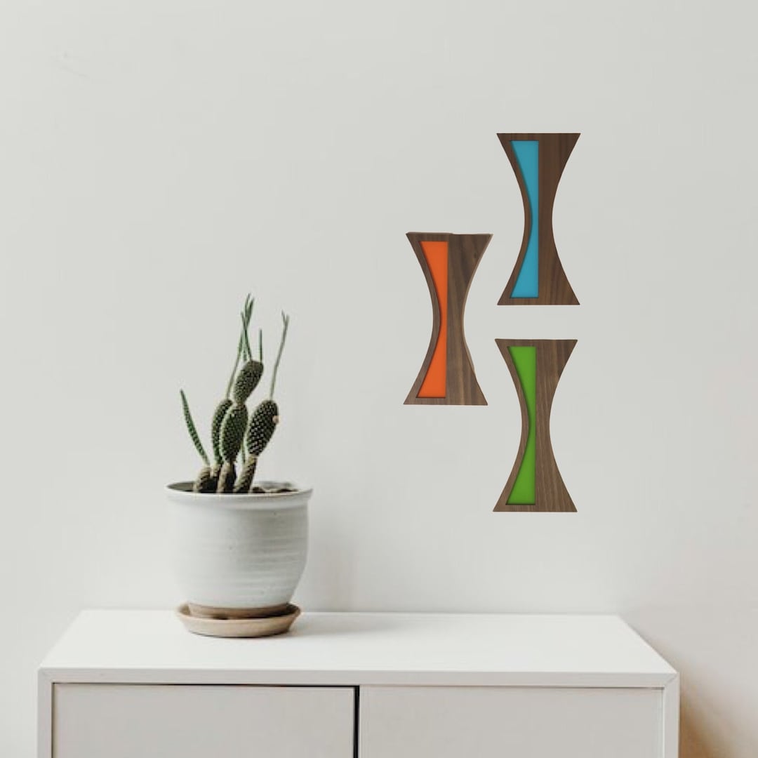 MCM Hourglass Set 2, Mid-century Modern, Mcm, Mcm Decor, Mcm Wall Art ...