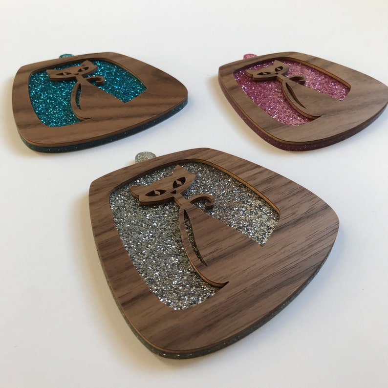 Atomic Cat Christmas Ornament Set Mid-century Modern Atomic - Etsy