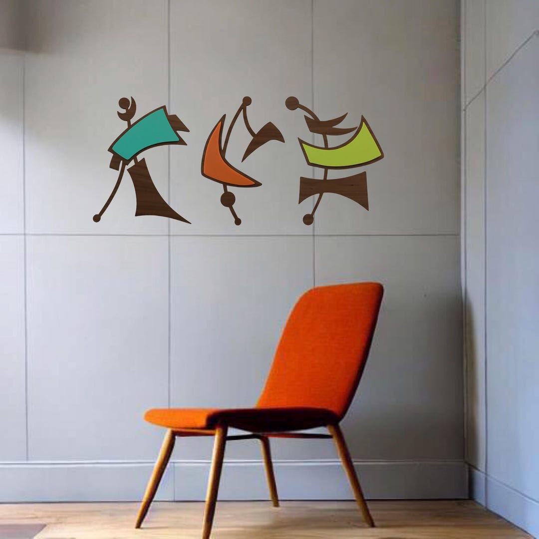 MCM Abstract Shapes Wall Art Set, Mid-century Modern, Mcm Wall Art, Mcm ...