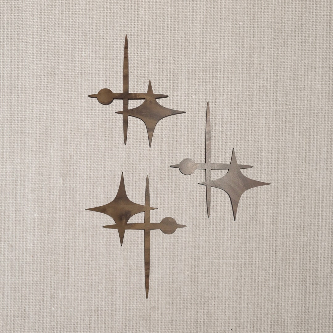 Mid-century Moden Wood Wall Art Set (3), Mcm Decor, Mid Century ...