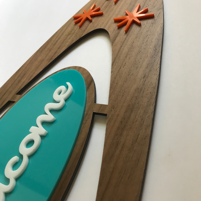 Mid-century Modern Welcome Sign 2 Mid-century Modern MCM - Etsy