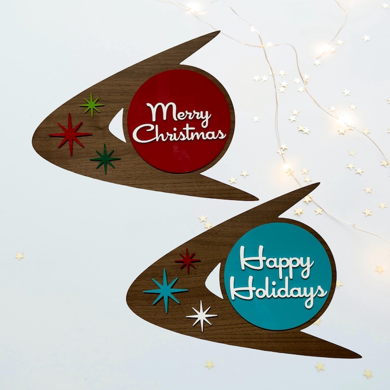 Mid-century Modern Holiday Sign, Mcm Christmas Decor, Holiday Decor ...