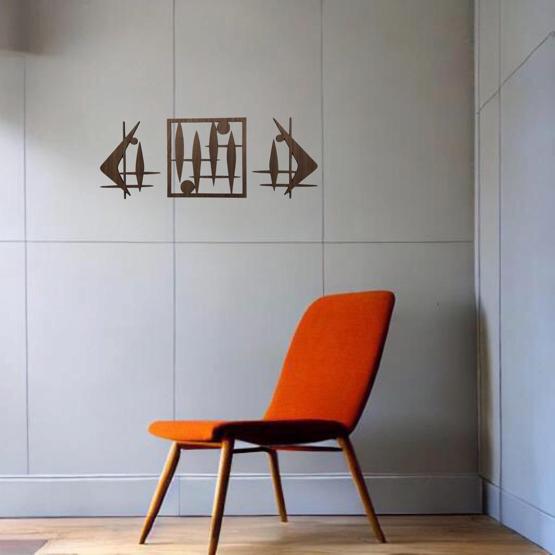 MCM Wood Wall Decor 3 Piece Set, Mcm, Mid-century Modern, Mcm Decor ...