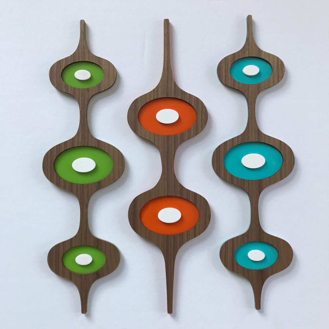 MCM Wall Art Set, Mid-century Modern, Mcm Decor, Mcm Wall Art, Mcm Wood ...