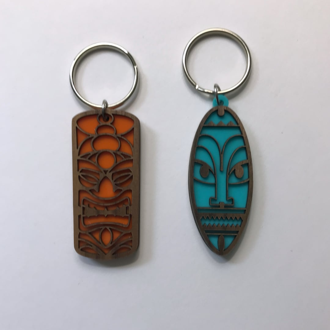 Tiki Keychain (orange or Turquoise), Tiki, Tiki Bar,mid-century Modern ...