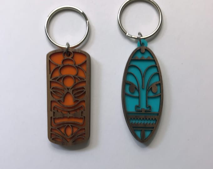 Tiki Keychain (orange or Turquoise), Tiki, Tiki Bar,mid-century Modern ...