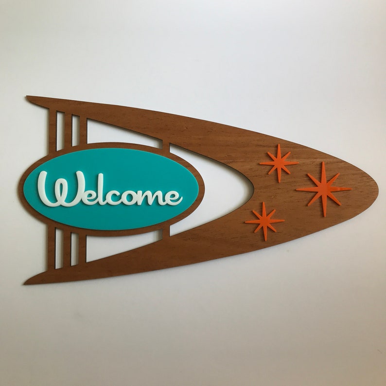 Mid-century Modern Welcome Sign 2, Mid-century Modern, MCM, Mid Century ...