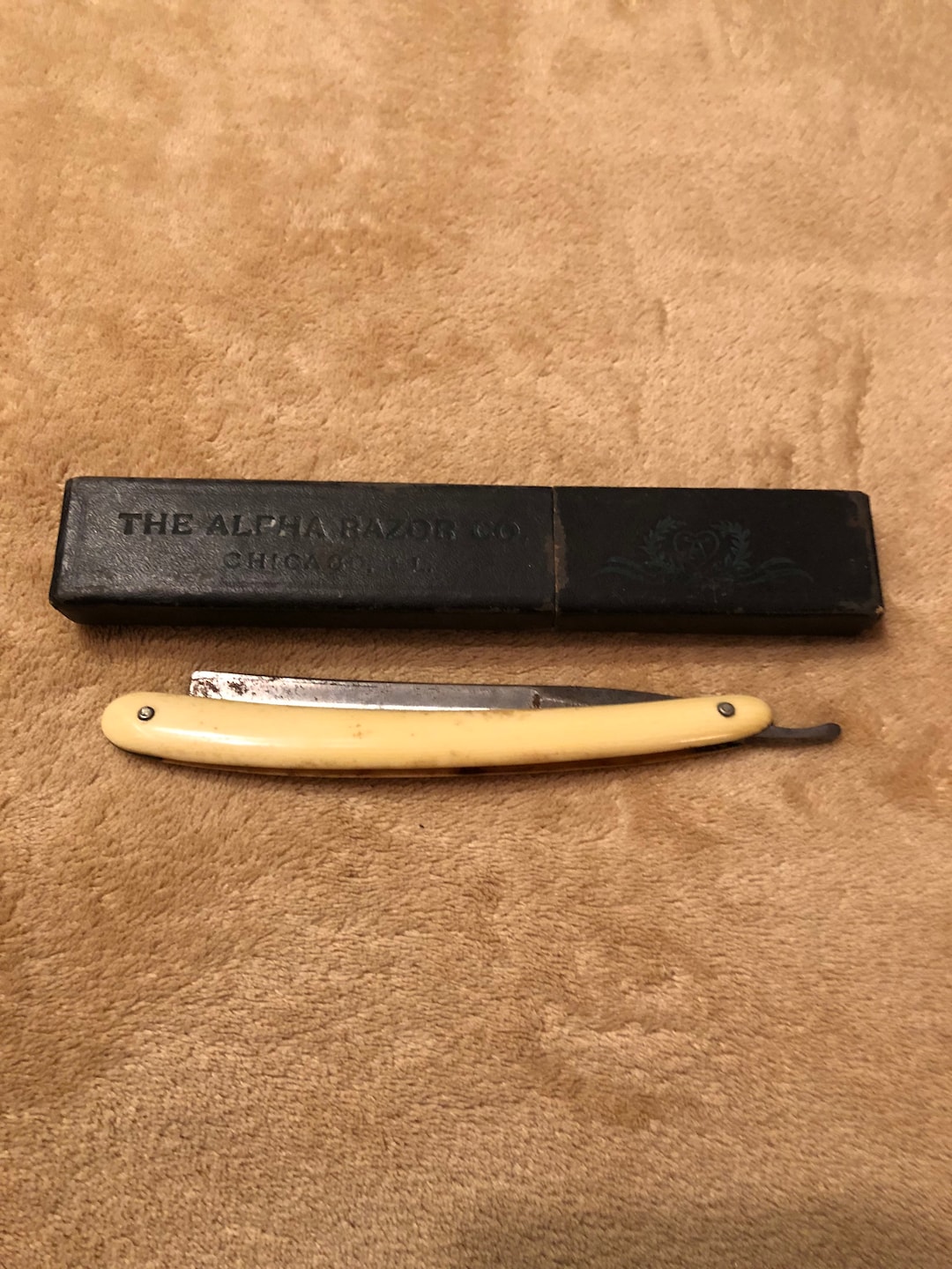 Vintage Alpha Razor Company Straight Razor With Original Box - Etsy