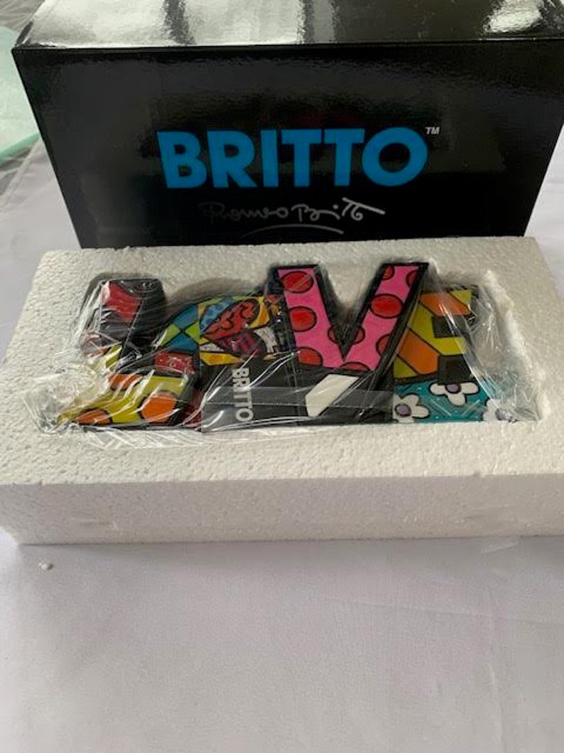 Romero Britto Love Word Figurine NEW - Etsy