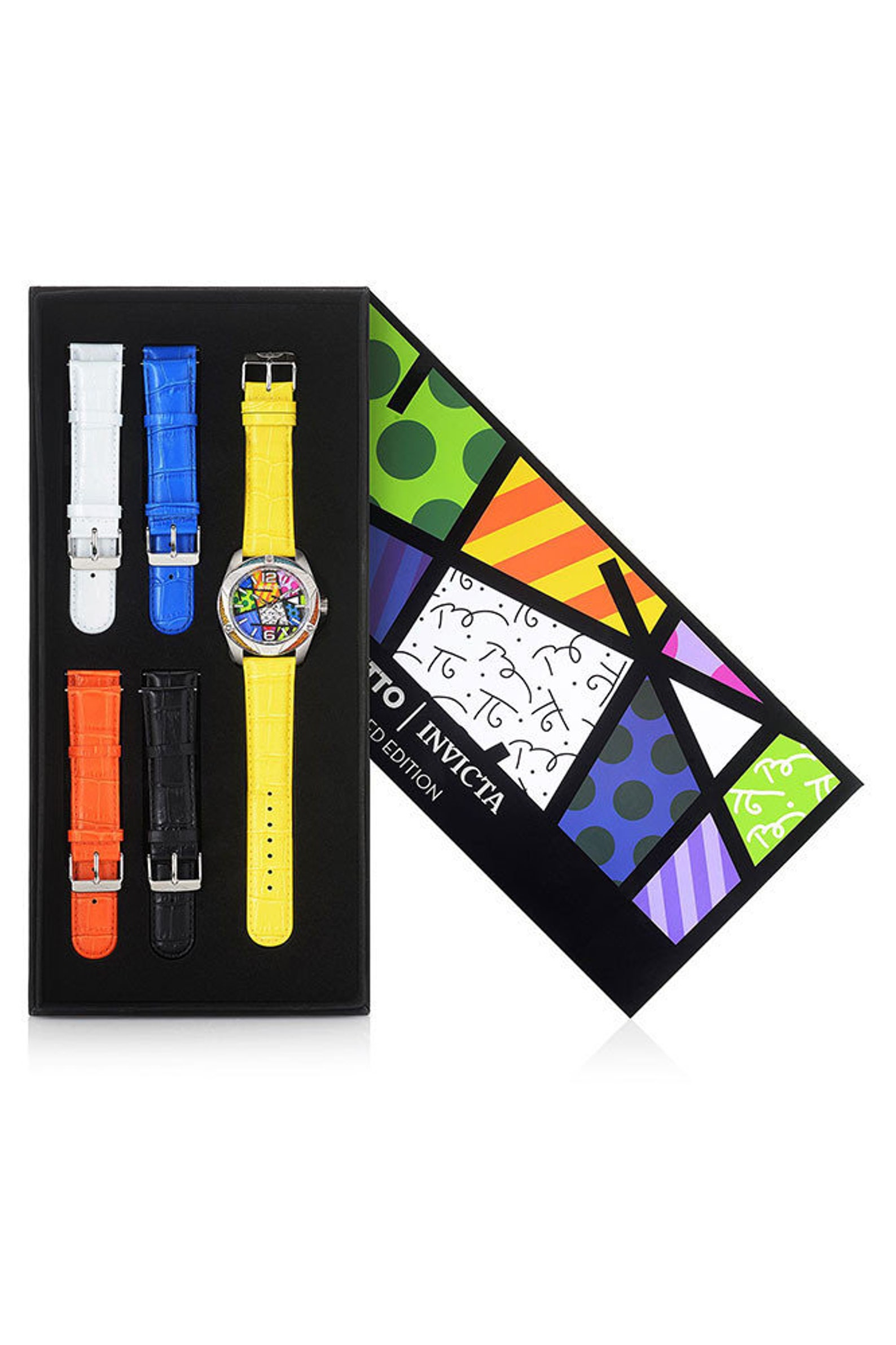 Britto Invicta 43mm Limited Edition Quartz Watch 5 Leather Straps ...