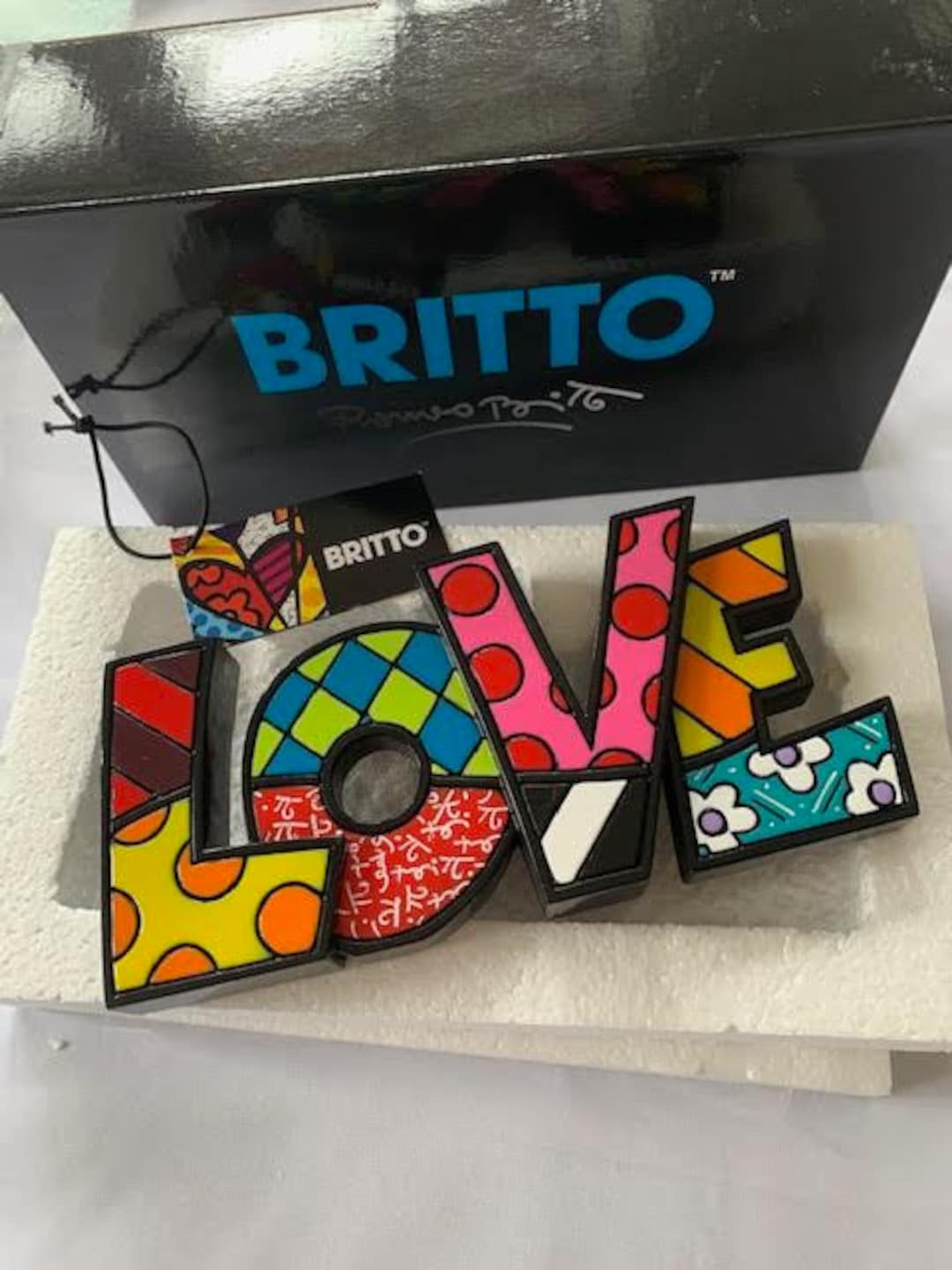 Romero Britto Love Word Figurine NEW - Etsy