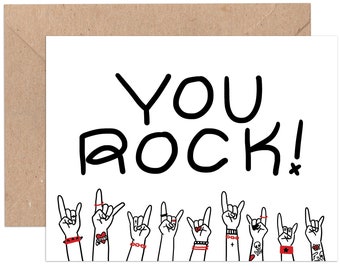 You Rock Birthday Card - Etsy