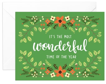 Christmas Card It's the Most Wonderful Time of the Year Letterpress ...