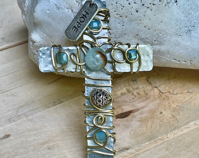 Rustic Cross Necklace, Boho Necklace, Bohemian Jewelry, Beaded Boho ...