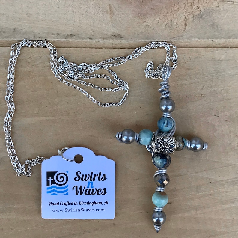 Cross Necklace/beaded Cross Necklace/decorative - Etsy