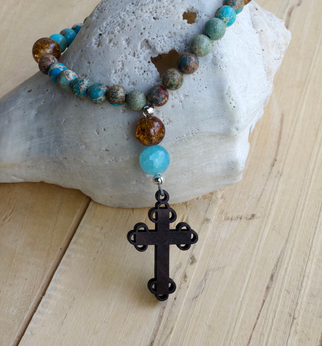 Christian Prayer Beads/religious Gift, Stone Prayer Beads, Spiritual ...