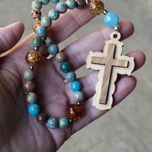 Christian Prayer Beads/religious Gift, Stone Prayer Beads, Spiritual ...