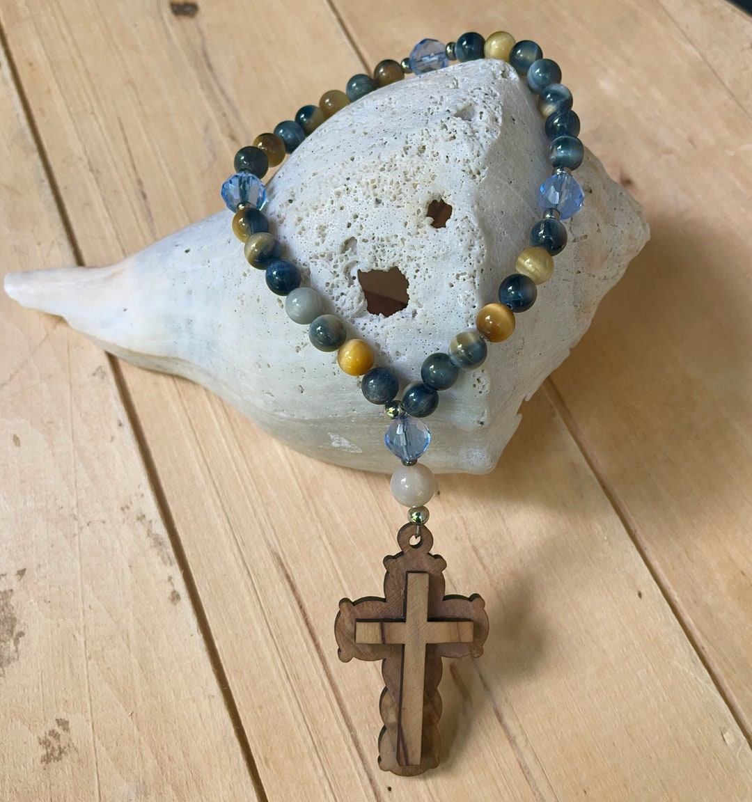 Christian Prayer Beads,olive Wood Cross,religious Gift,prayer Beads ...