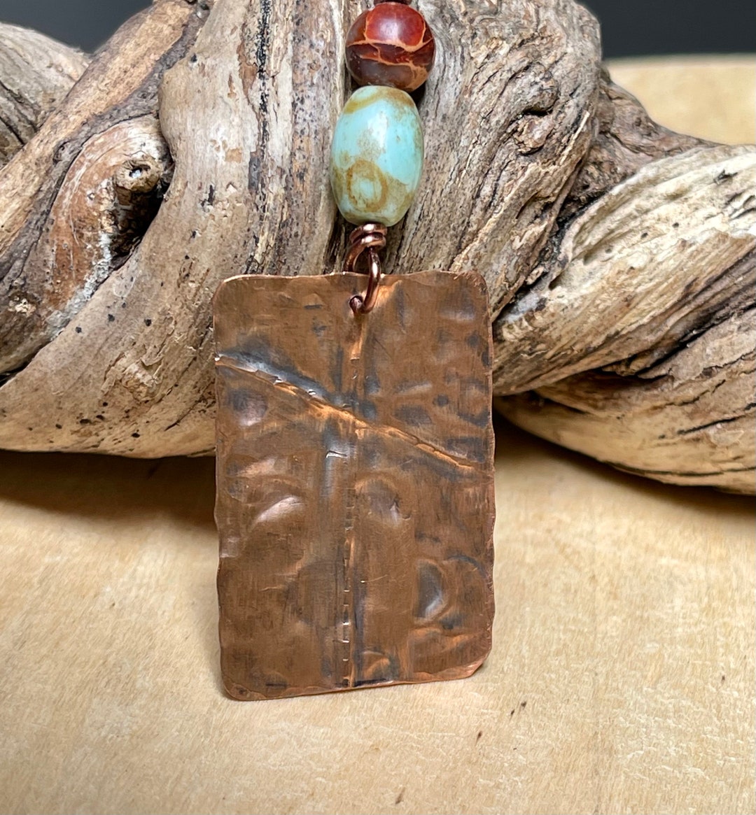 Decorative Copper Cross Pendant/folded Copper Necklace/christian Gift ...