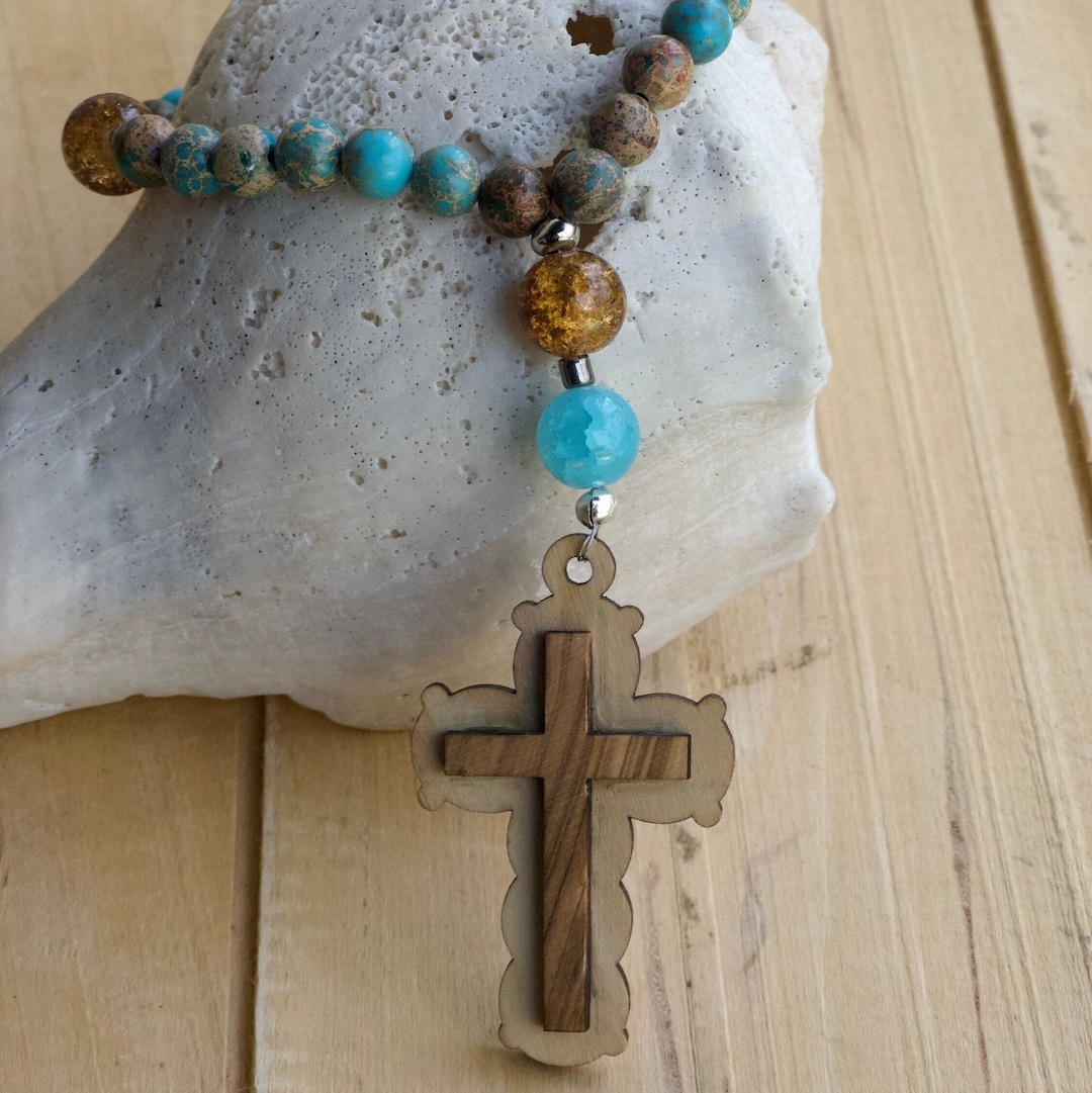 Christian Prayer Beads/religious Gift, Stone Prayer Beads, Spiritual ...