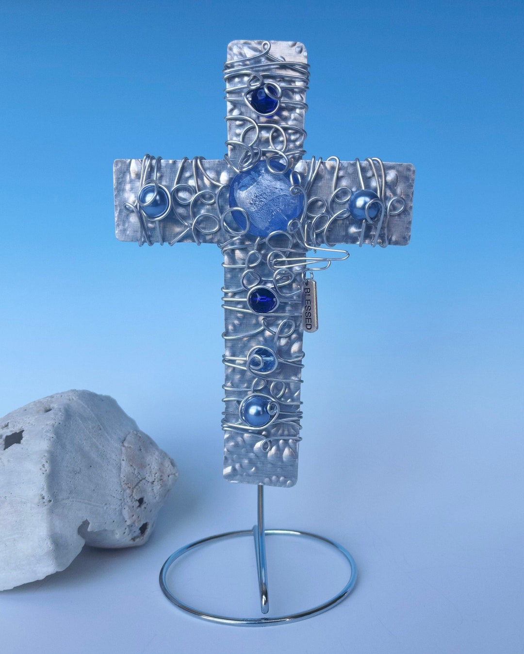 Baby Boy/christian Gift/decorative Cross/personalized Cross/ Silver ...