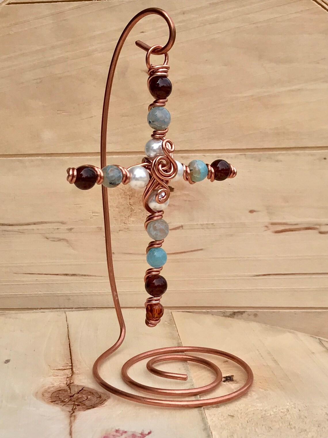 Christian Hanging Cross/desktop Cross/copper Cross/decorative - Etsy