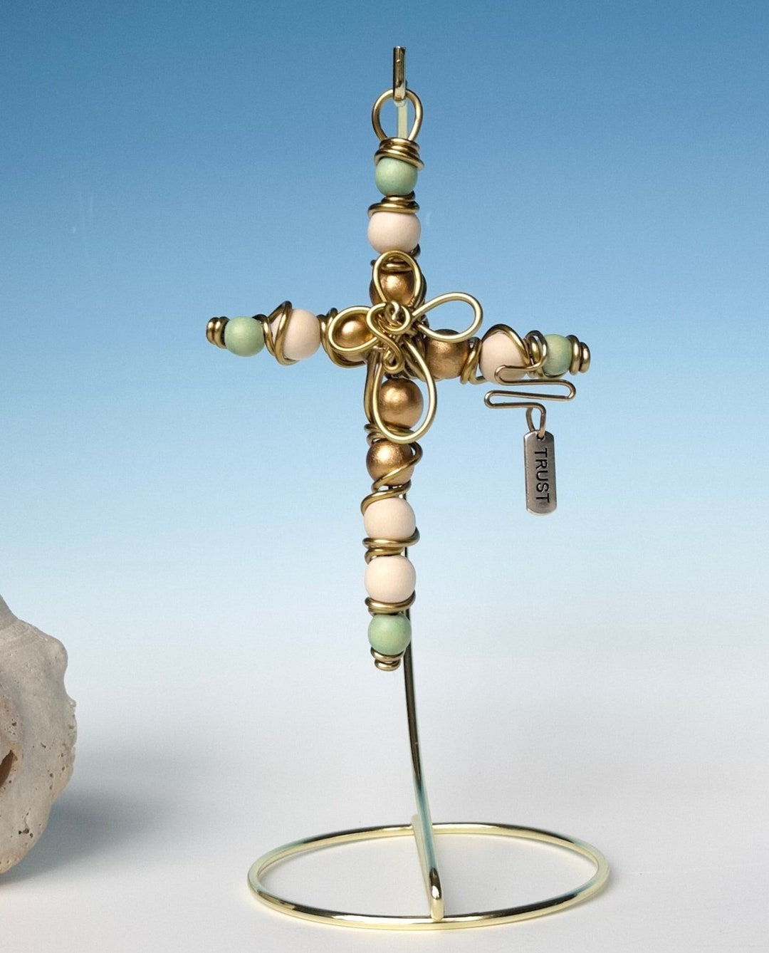 Gold Hanging Cross/christian Gift/unique Cross/decorative Cross ...