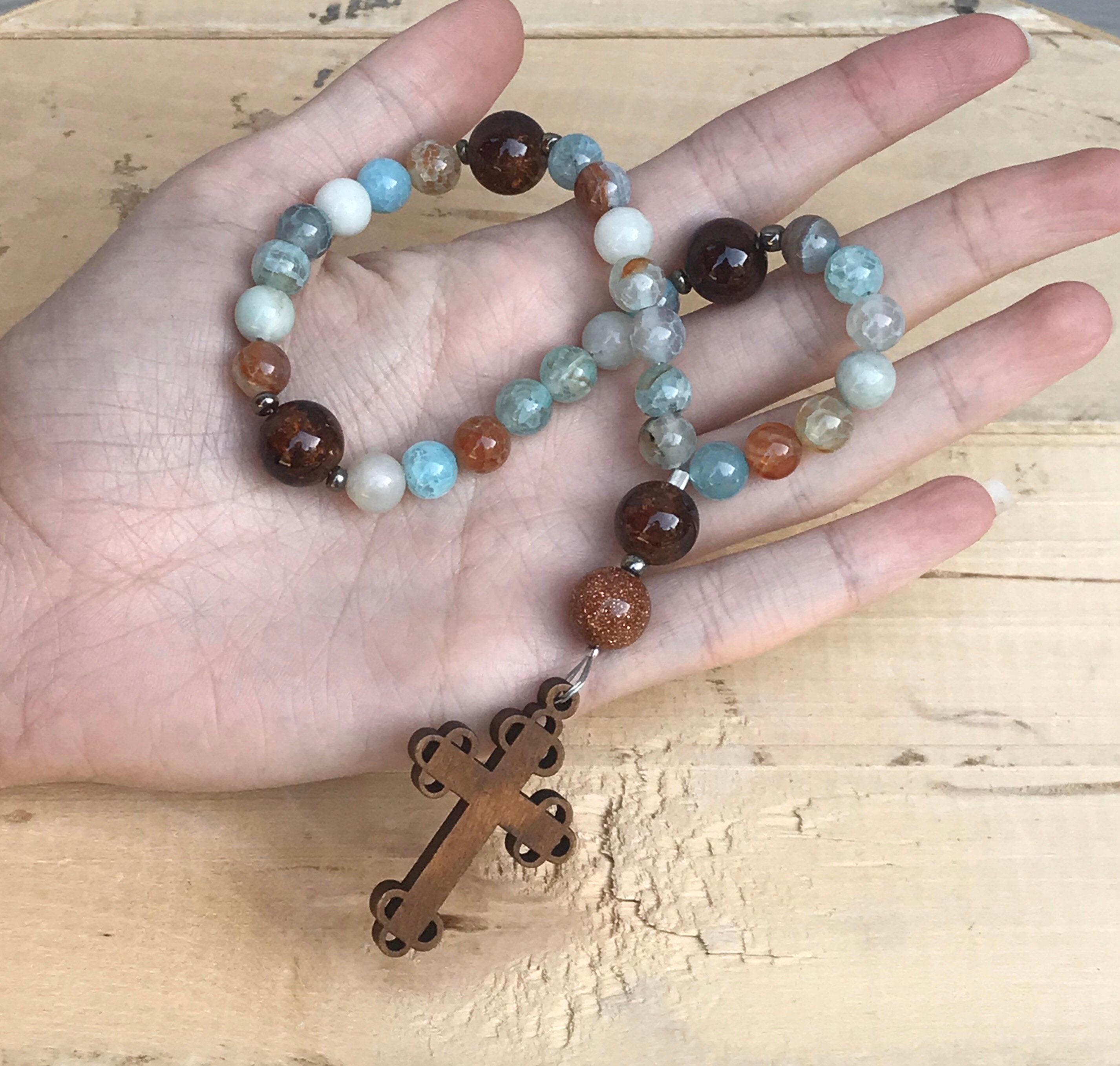 Christian Prayer Beads/religious Gift Stone Prayer Beads - Etsy