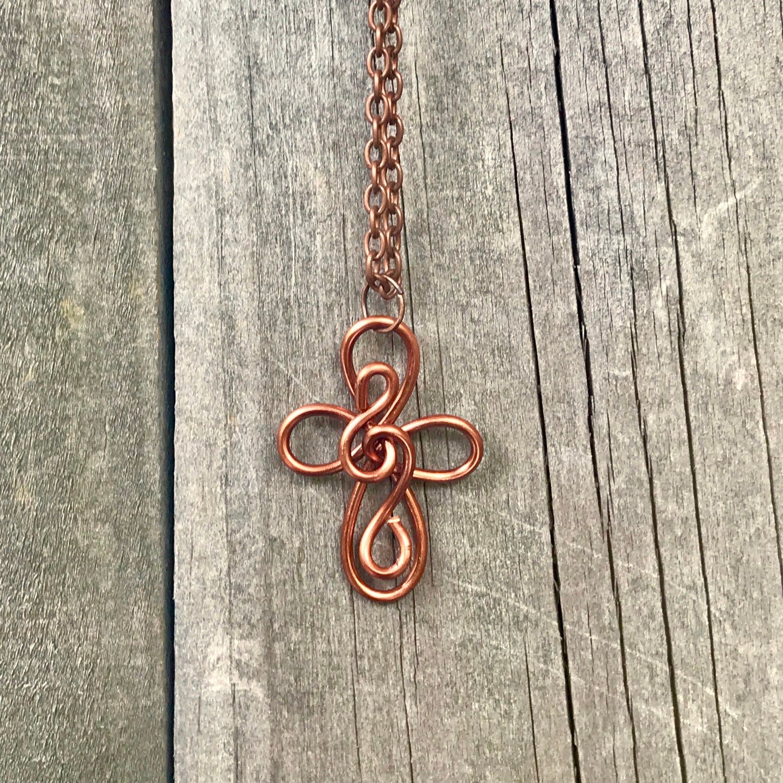 Cross Necklace/copper Cross Necklace/small Cross/ Copper - Etsy