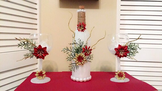 Special Occasion Decorated Wine Glasses Bottle Gift Set Etsy Ireland