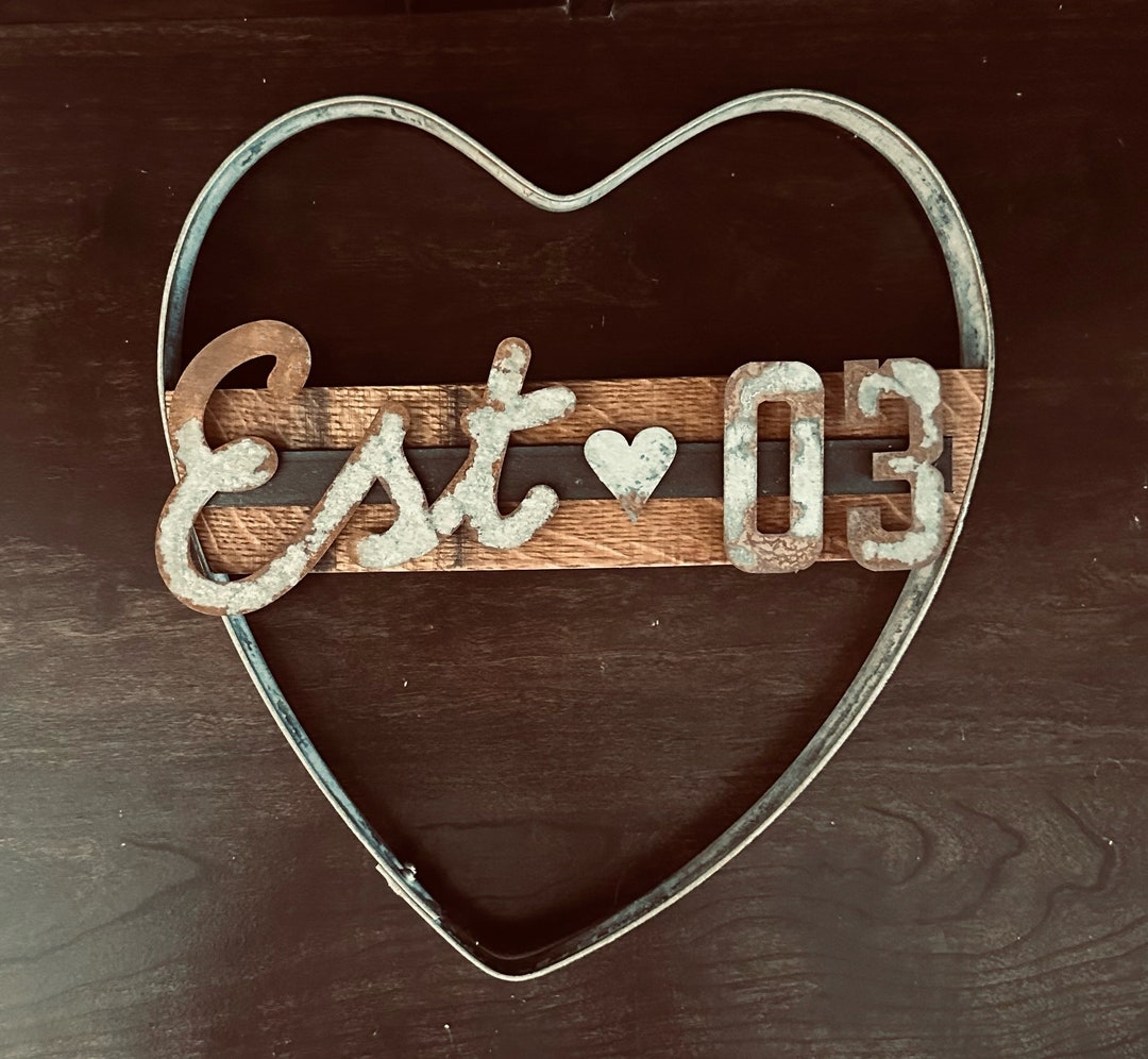 Personalized Heart Half Wine Barrel Sign, Est. With Your Year ...