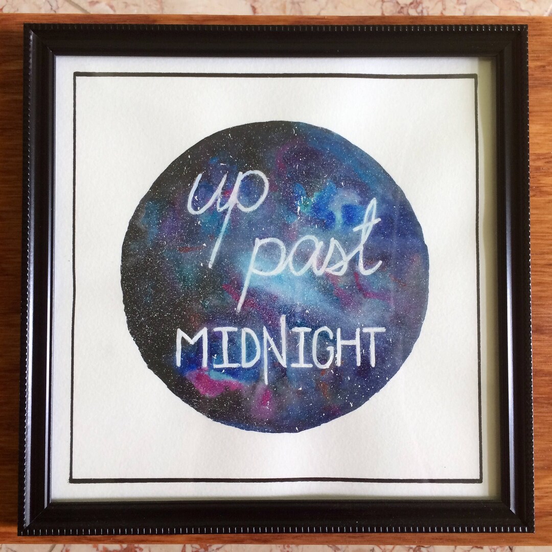 Up Past Midnight Watercolor Night Sky, Watercolor Galaxy, Watercolor ...