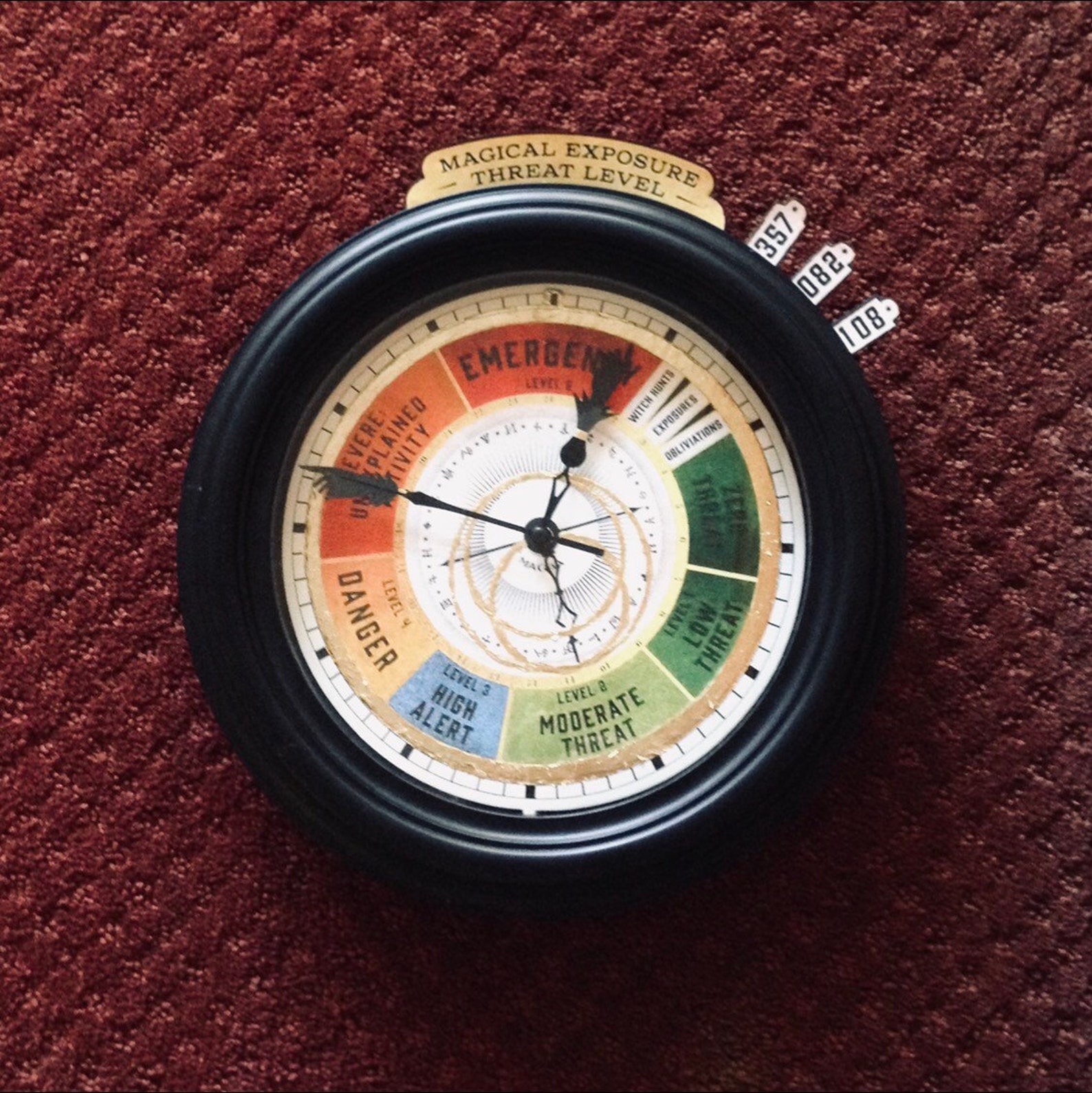 Magical Exposure Threat Level Clock inspired by Fantastic | Etsy