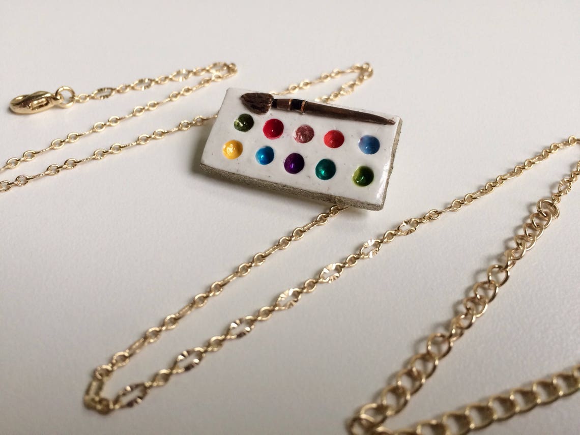 Art Pallet Necklace, Paint Necklace, Artist Necklace - Etsy