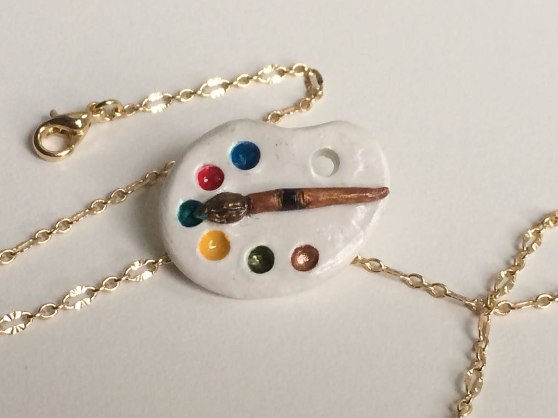 Art Pallet Necklace, Paint Necklace, Artist Necklace - Etsy