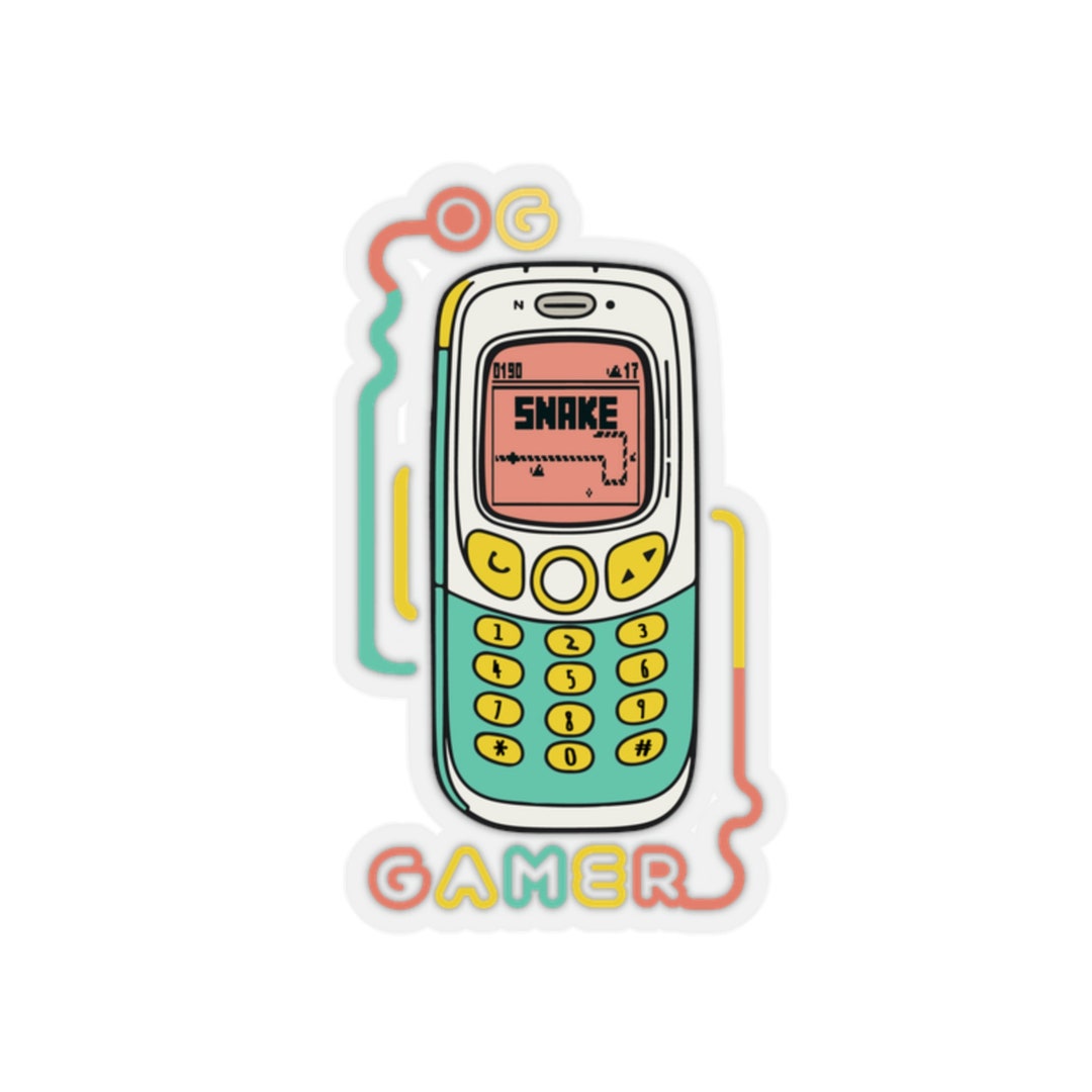 90s Nostalgia Nokia Cell Phone Snake Game Transparent or White Vinyl ...