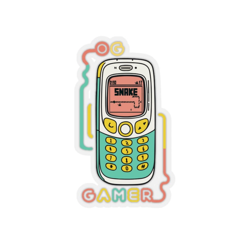 90s Nostalgia Nokia Cell Phone Snake Game Transparent or White Vinyl ...