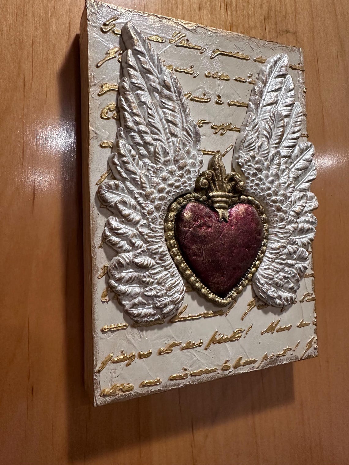 Handcrafted Memory Tile Wall Plaque: Red, Gold, and Clay Detail - Etsy
