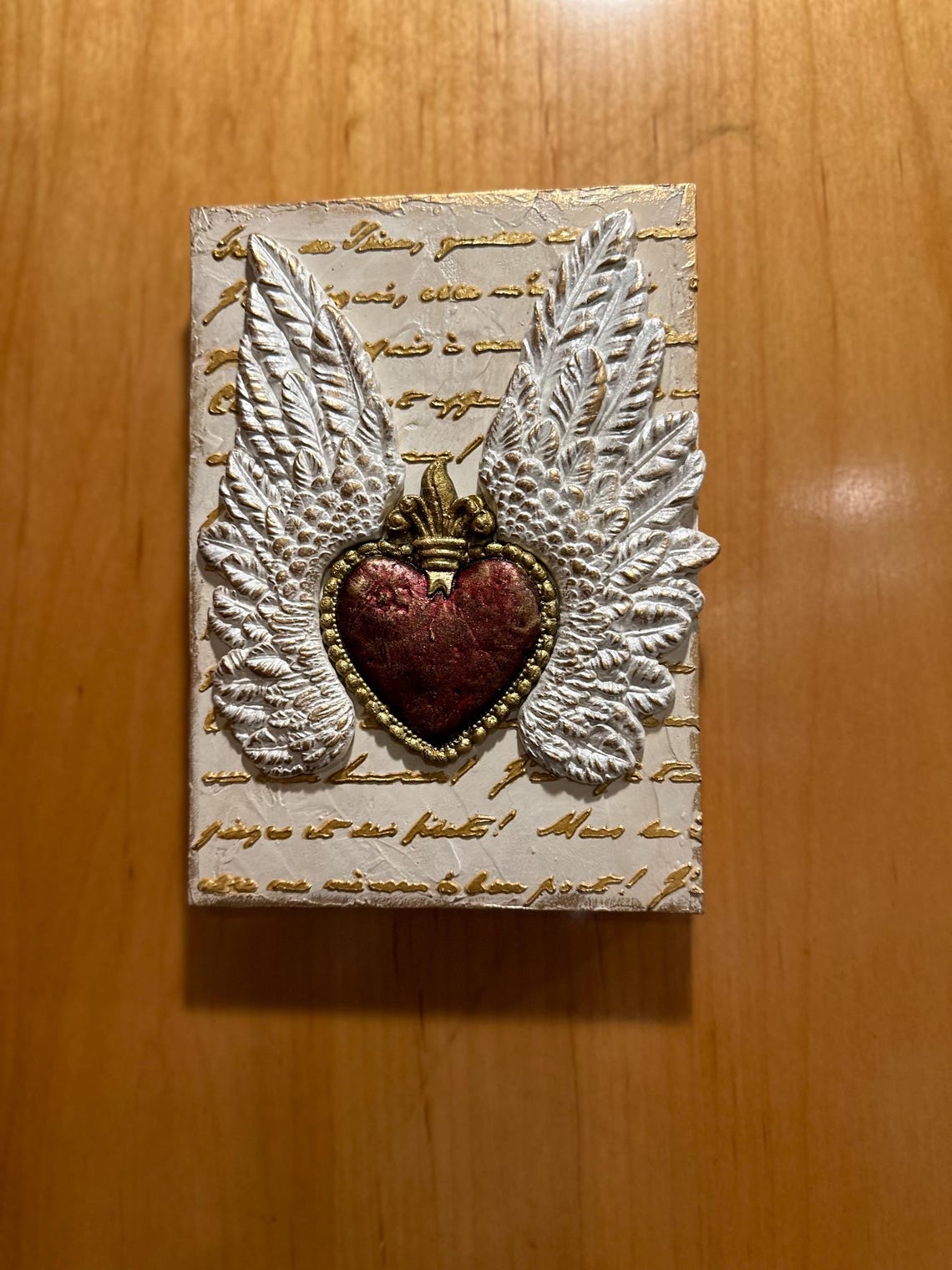 Handcrafted Memory Tile Wall Plaque: Red, Gold, and Clay Detail - Etsy