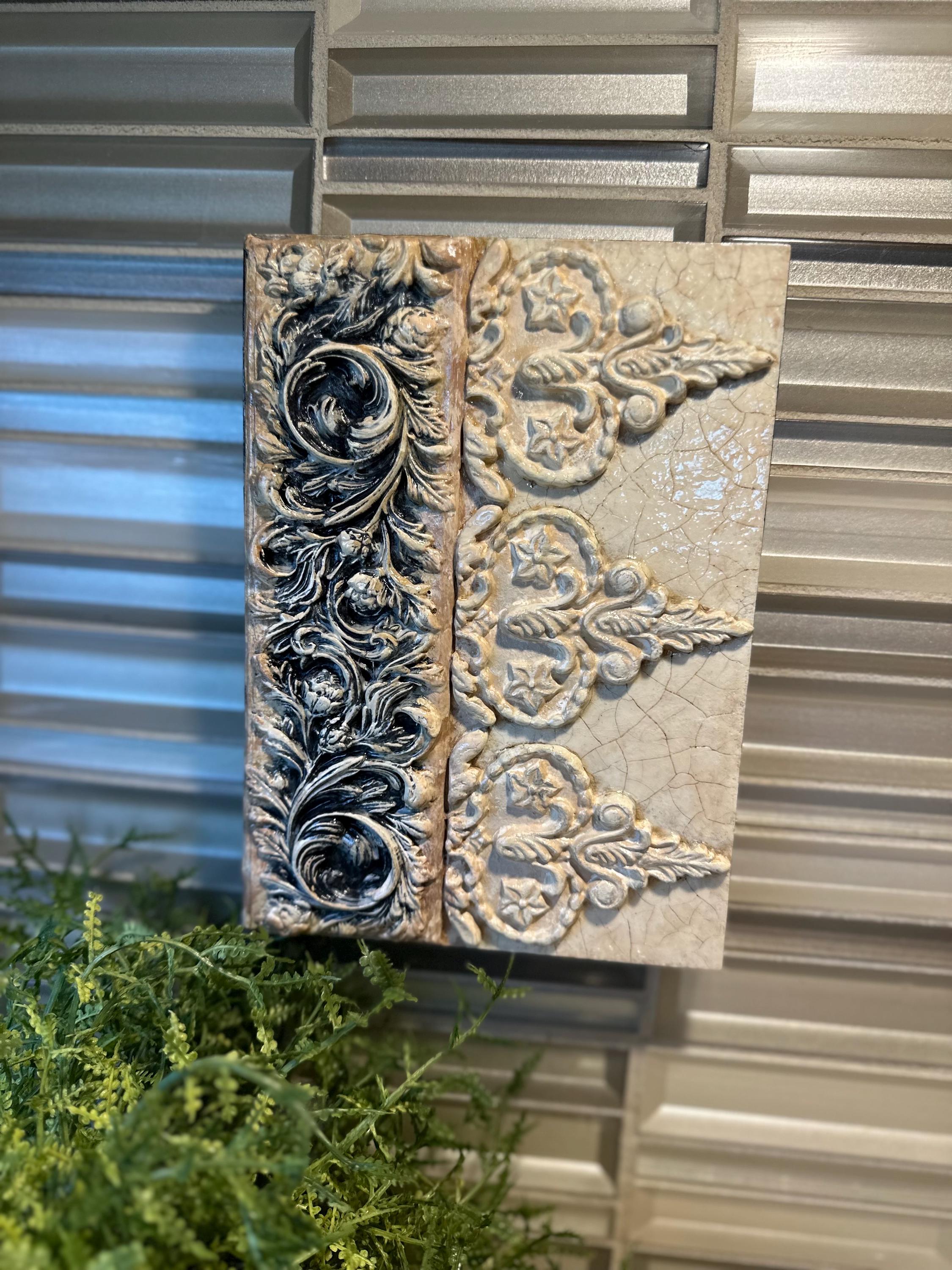 Handmade Architectural Memory Tile: Crackle Finish Wall Decor, 5x7 ...