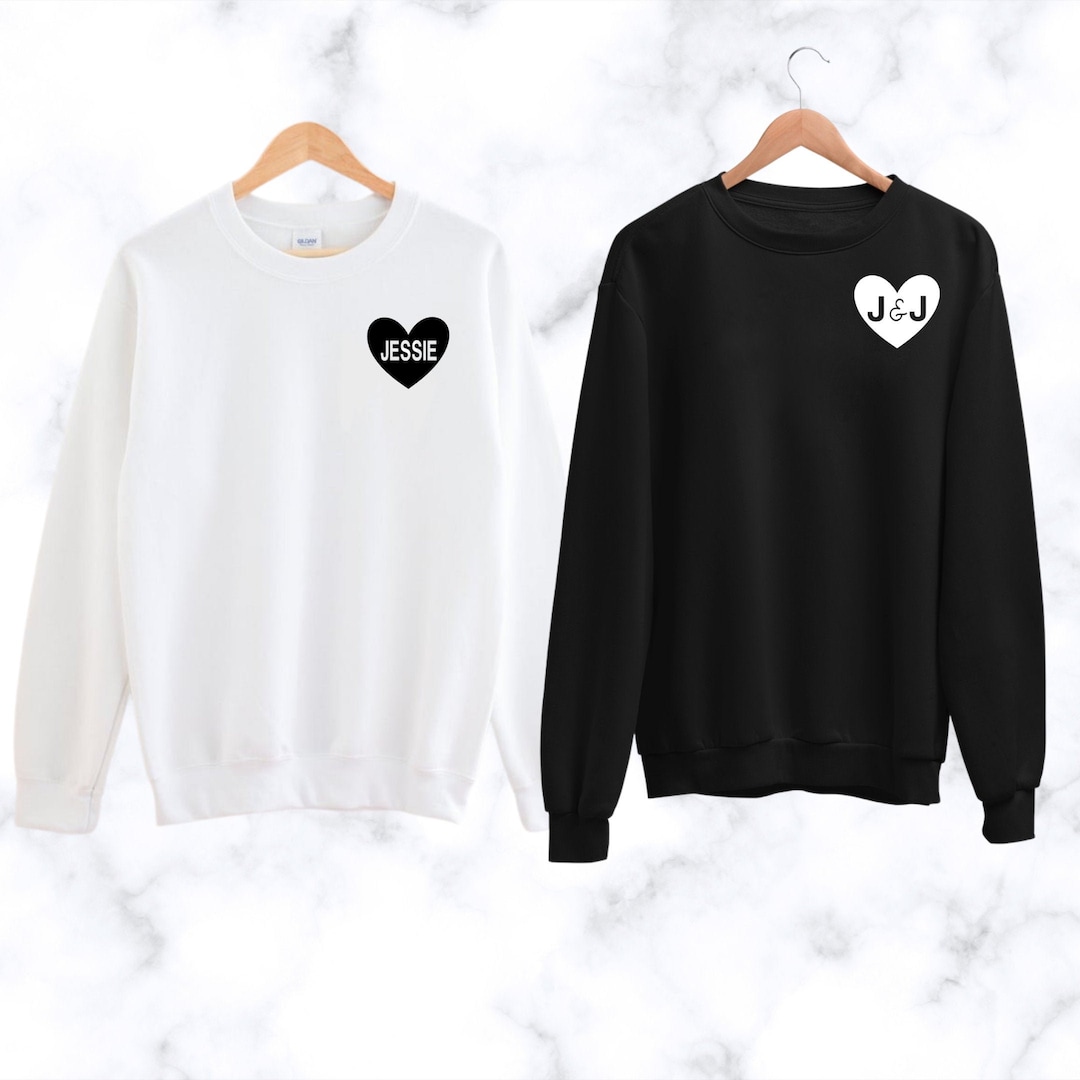 Personalized Name Heart Crewneck Sweatshirt - Etsy