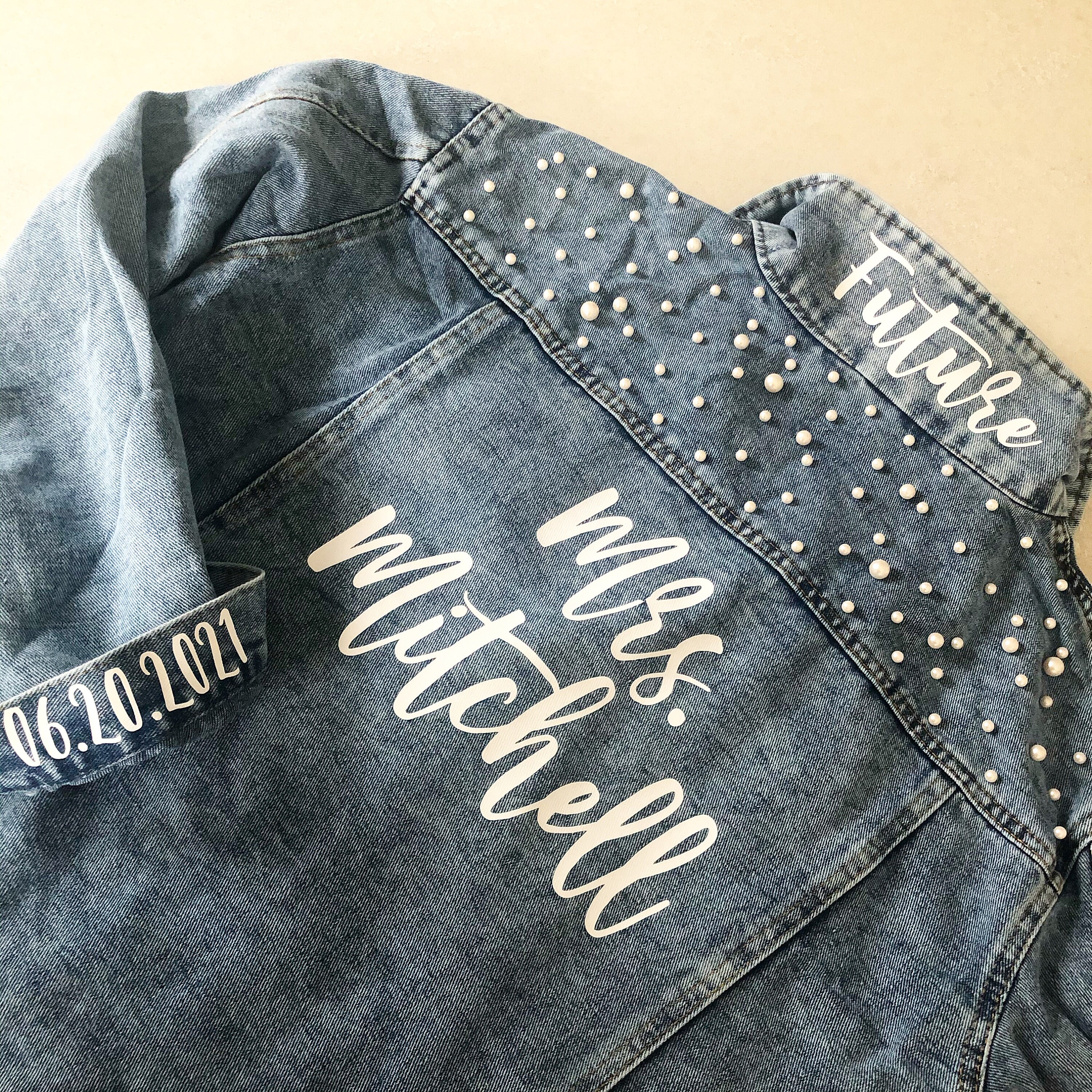 PERSONALIZED Statement Denim Bridal Jacket, Customized Wedding Jean ...