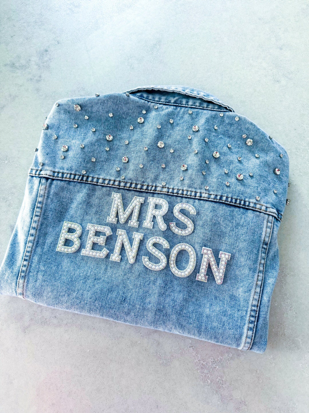 PERSONALIZED Statement Denim Bridal Jacket, Customized Wedding Jean ...
