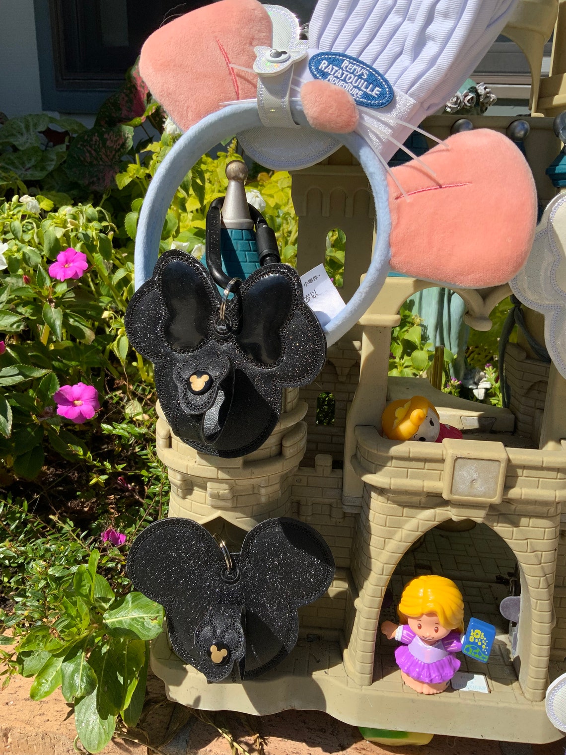 Sparkling White Mickey or Minnie Ears Holders Shiny Black - Etsy